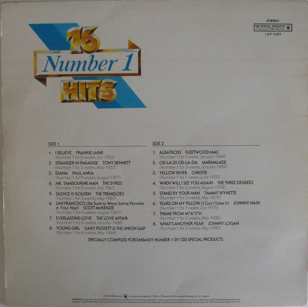 Various ‎– 16 Number 1 Hits