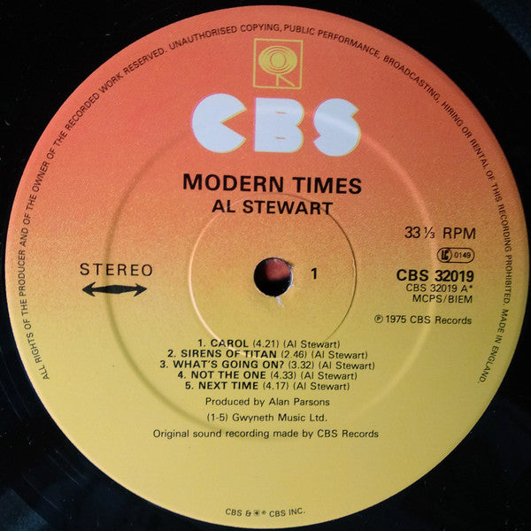 Al Stewart ‎– Modern Times