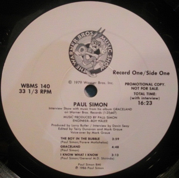 Paul Simon ‎– Interview Show With Music From His Album Graceland